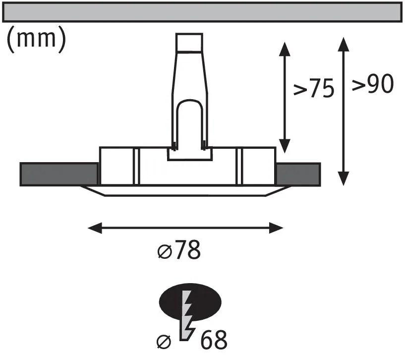 Paulmann 93632 Premium LED Nova, zápustná bodovka 1x max35W GU10, hliník, prům. 7,8cm, IP44