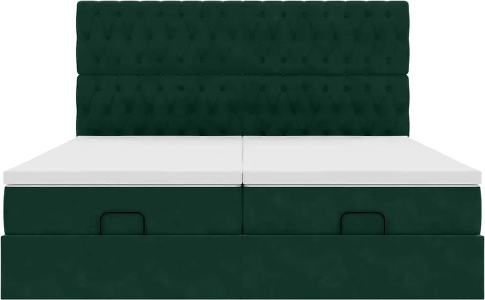 Osmanský rám postele s matracíes tmavě šedá 180x200cm samet 3314642