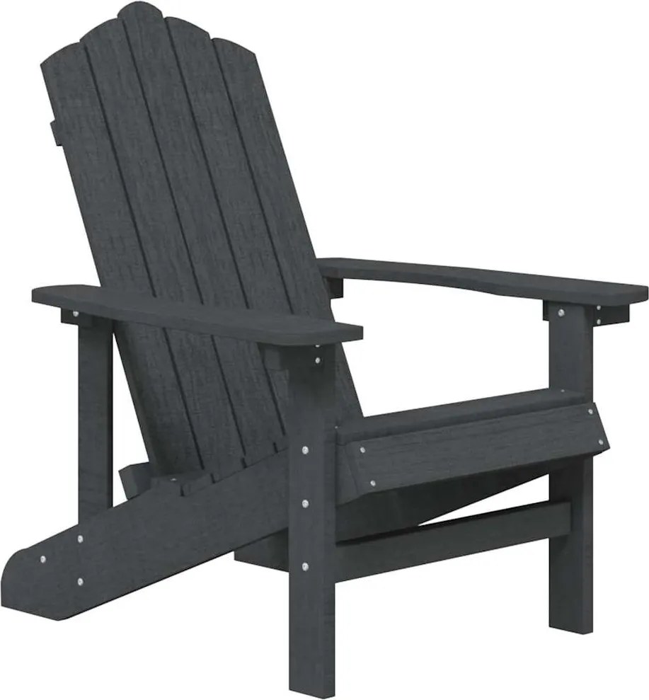 Zahradní křesla Adirondack se stolkem HDPE antracitová 3095705