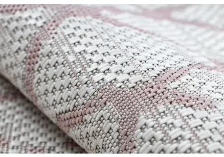 Dywany Luszczow Kusový koberec SISAL SION MŘÍŽ 22129 ecru / růžový Rozměr koberce: 160 x 220 cm