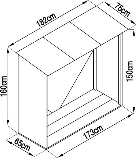 ROJA WC-A dřevník 182x75 cm