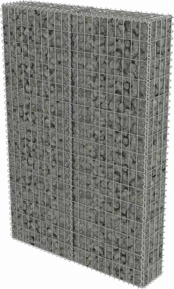 Gabionová zeď s víky z pozinkované oceli 100 x 20 x 150 cm 143579