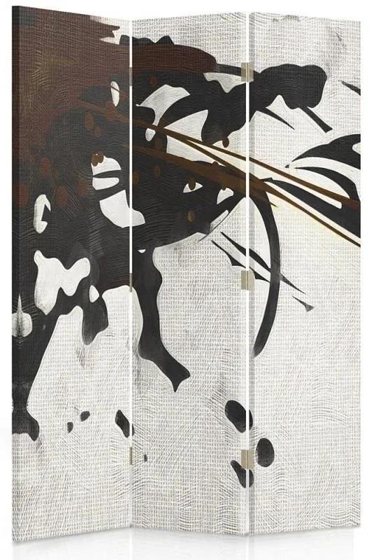 Ozdobný paraván Malovaná abstrakce - 110x170 cm, třídílný, obustranný paraván 360°
