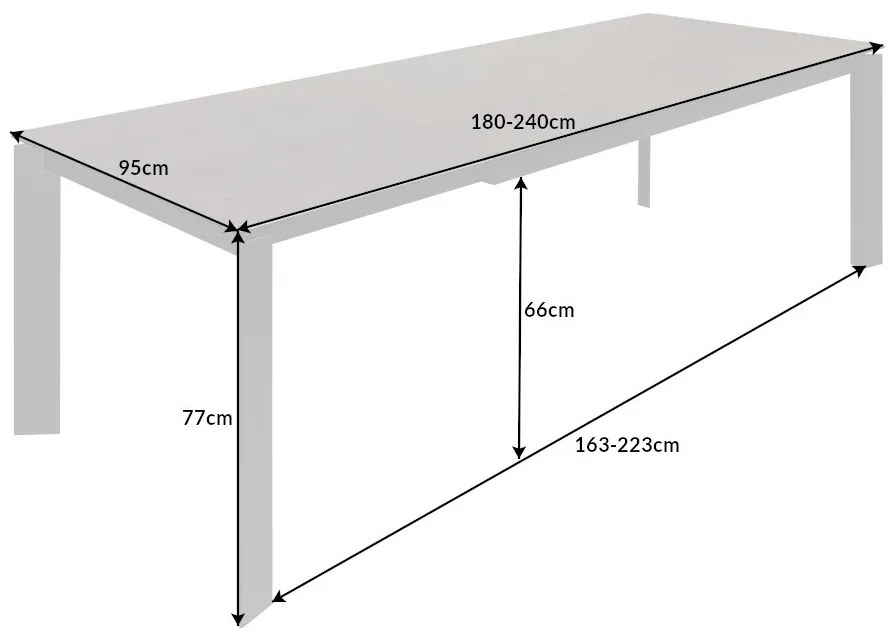 Roztahovací jídelní stůl Narissara 180-240 cm antracit