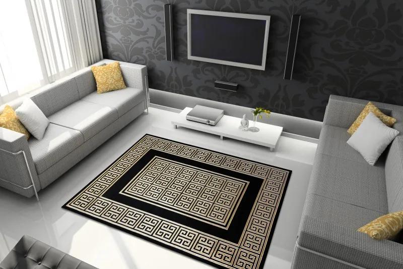 Dywany Łuszczów Kusový koberec Gloss 6776 86 greek black/gold ROZMĚR: 180x270