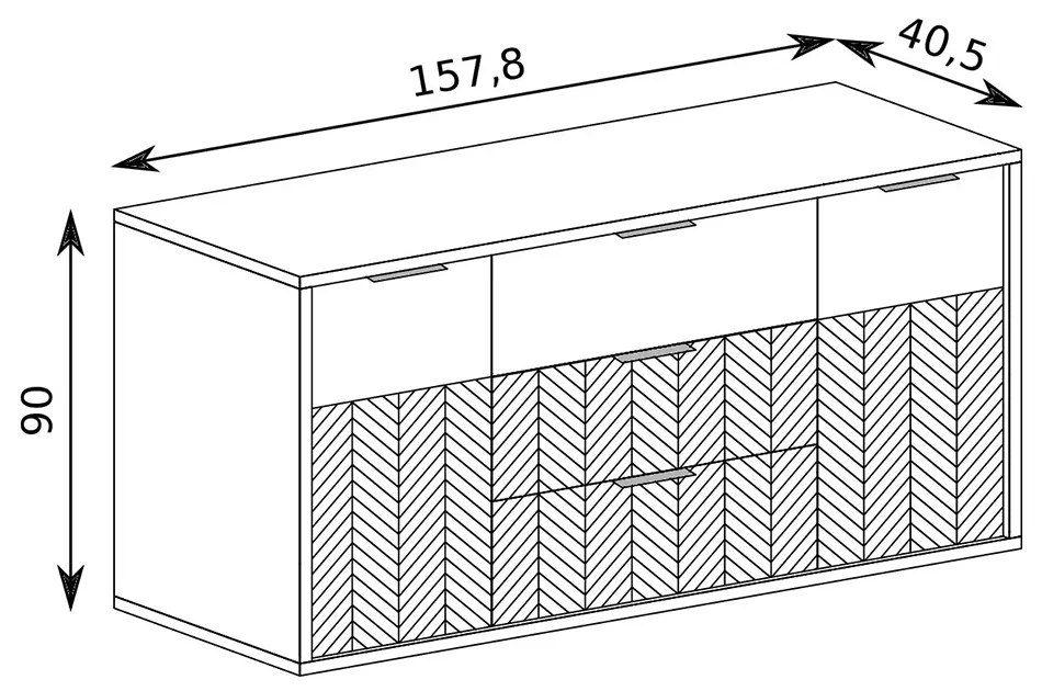 Obývací stěna FONTI | 3 díly A | dub karamel
