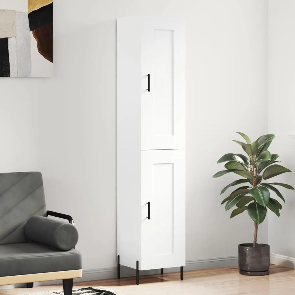 vidaXL Skříň highboard 34,5 x 34 x 180 cm kompozitní dřevo [3200461] Barva: bílá s vysokým leskem