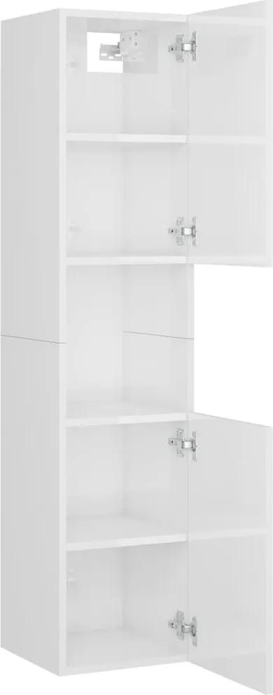 vidaXL Set koupelnového nábytku dřevotříska [3070914] Barva: bílá s vysokým leskem