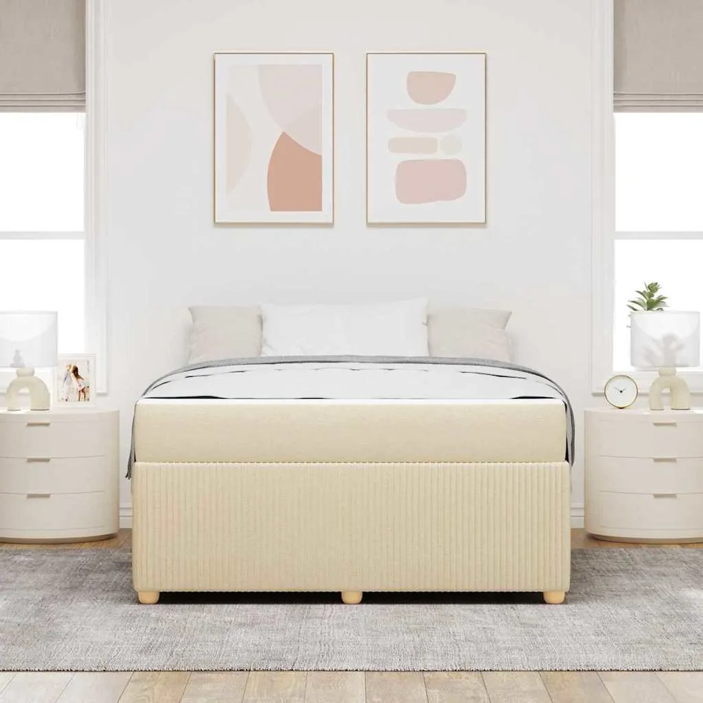 Rám postele Krémová 140 x 200 cm textil 3398397