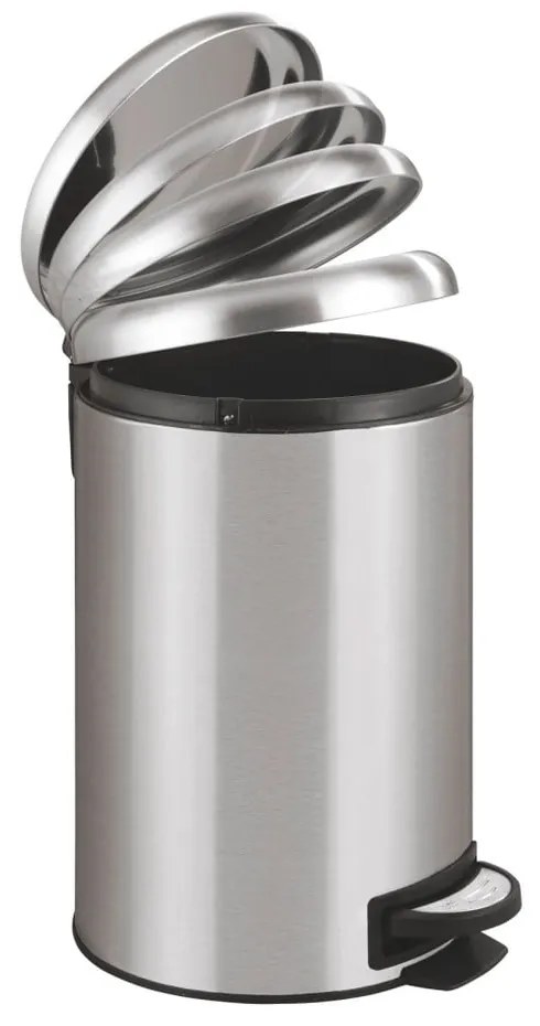 Pedálový odpadkový koš ve stříbrné barvě Wenko Leman, 12 l