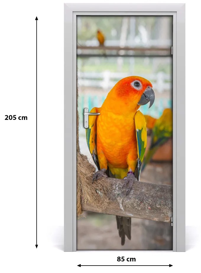 Samolepící fototapeta na dveře Papoušek 85x205 cm