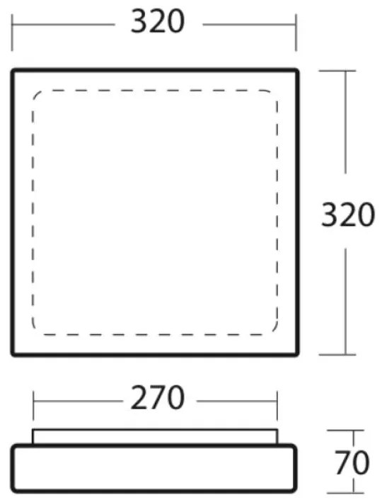 Žárovkové stropní světlo Osmont LIBRA IP44 E27 Varianta: LIBRA 1, 320x320 mm, 2x25 W