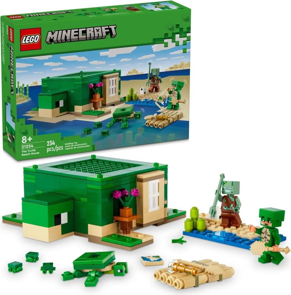 Lego stavebnice lego minecraft 21254 želví domek na pláži