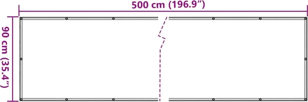 vidaXL Balkonová zástěna 90 x 500 cm 100% polyester oxford [134870] Barva: Černá