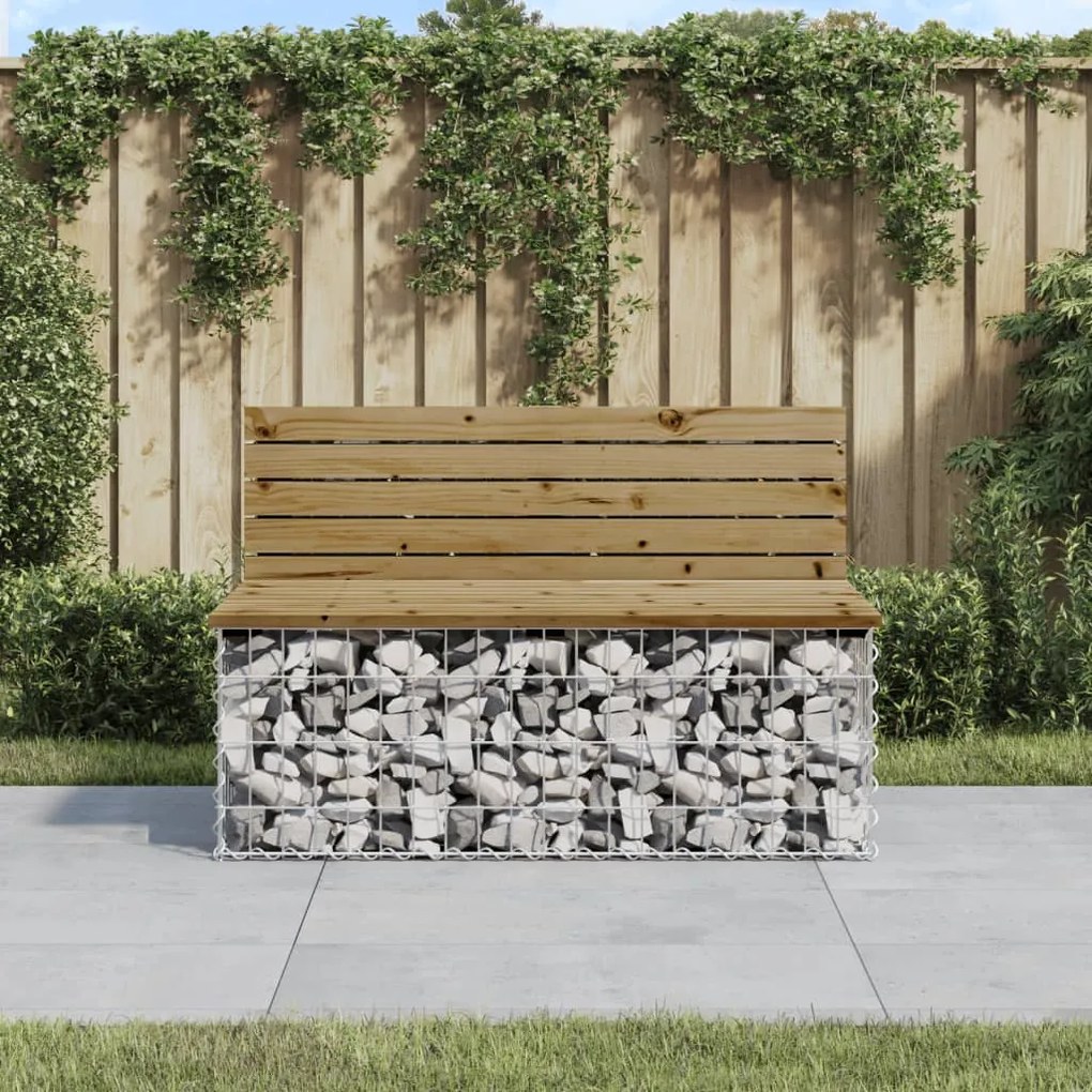 Zahradní lavice gabionový design 103 x 70 x 65 cm borové dřevo - Default Title