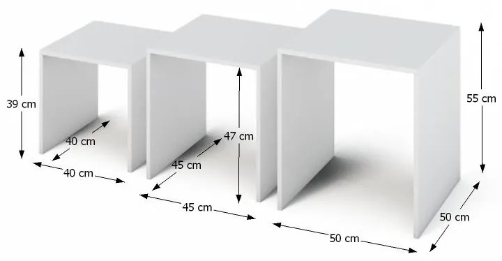 Příruční stolek 3 ks SIPANI NEW Tempo Kondela