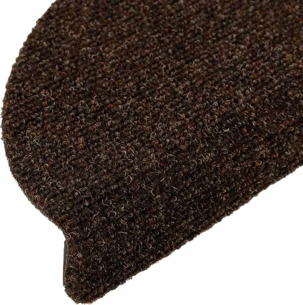 Schodové rohože samolepicí 10 ks 56 x 17 x 3 cm hnědé půlkulaté 149689