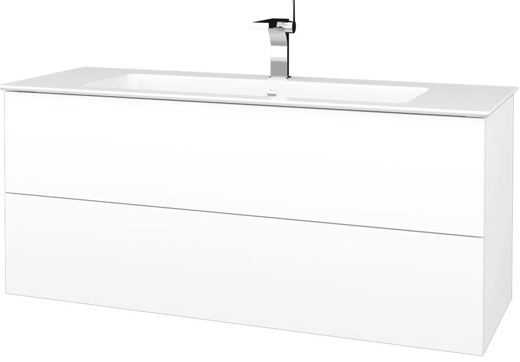 Dřevojas Koupelnová skříň VARIANTE SZZ2 120 (umyvadlo Pura) Varianta: N01 Bílá lesk / L01 Bílá vysoký lesk