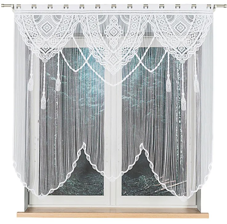 Dekorační oblouková krátká záclona na tyčovou gárnyž LUNAR 160 bílá 160x160 cm MyBestHome