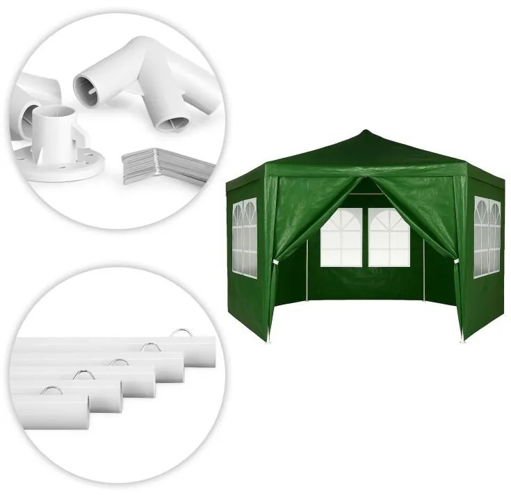 Bestent Zahradní altán 2x2x2m skládací + 6 stěn s oknem zelený
