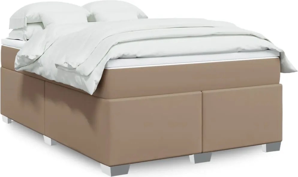 Box spring postel s matrací cappuccino 140x200 cm umělá kůže 3285216