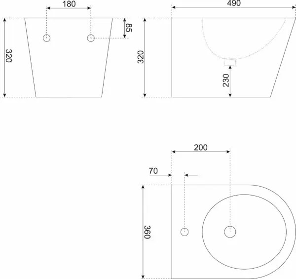 Novoterm Závěsný bidet NV-Delos bílý