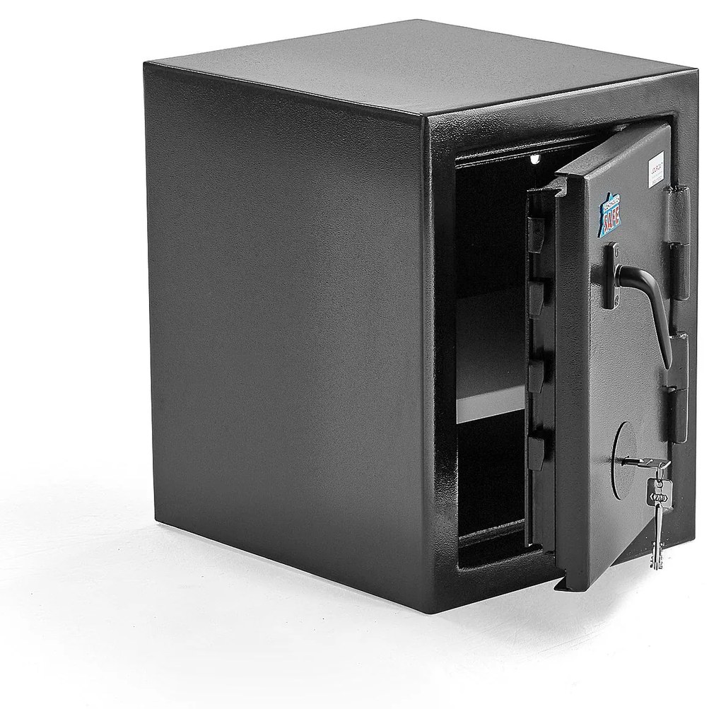 AJ Produkty Bezpečnostní skříň CONTAIN, zámek na klíč, 450x350x400 mm, černá