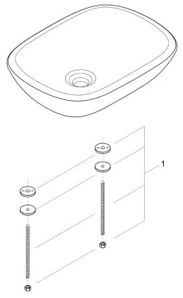 GROHE 39216000 - Umyvadlo na desku EUROSTYLE 500 × 380 mm keramika/bílá