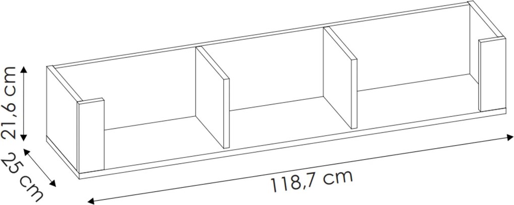 Sconto Nástěnná police ANGEL 61 dub craft bílý