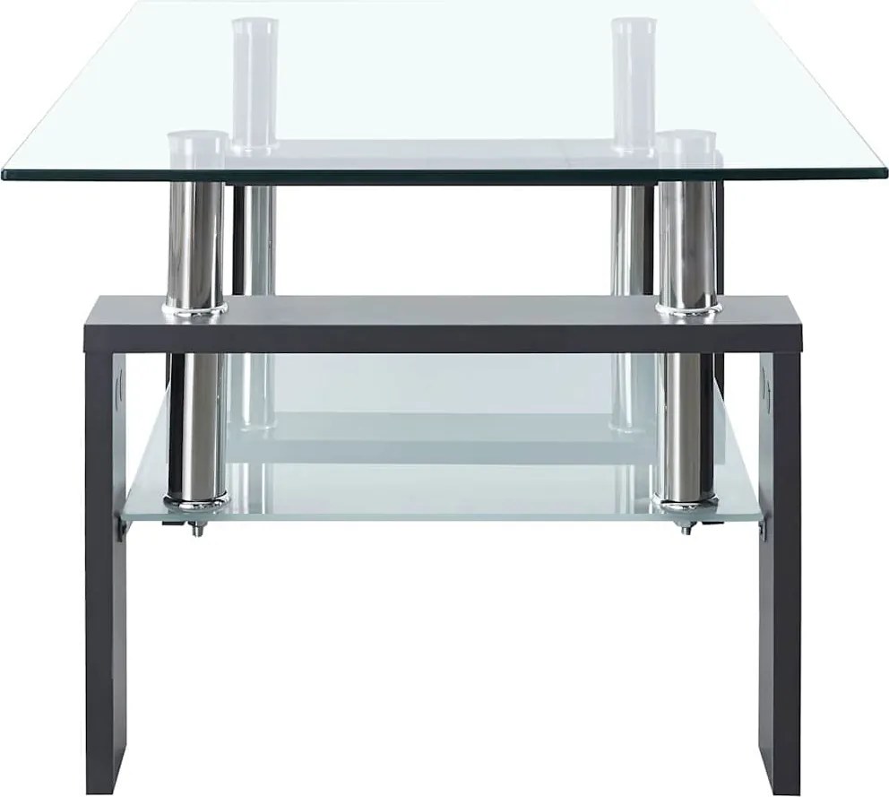 Konferenční stolek šedý a průhledný 95x55x40 cm tvrzené sklo 330305