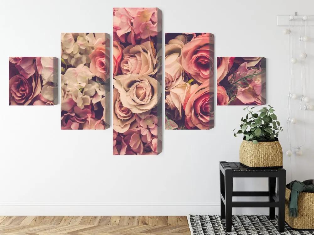 Vícedílný obraz Jemné Barevné 3D Květiny Nedostatek Nedostatek Plátno Canvas 200x120