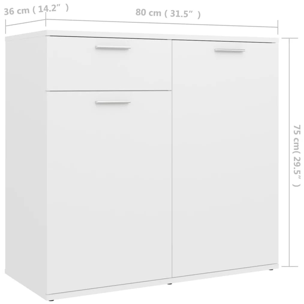 vidaXL Marketos Příborník bílý 80 x 36 x 75 cm kompozitní dřevo