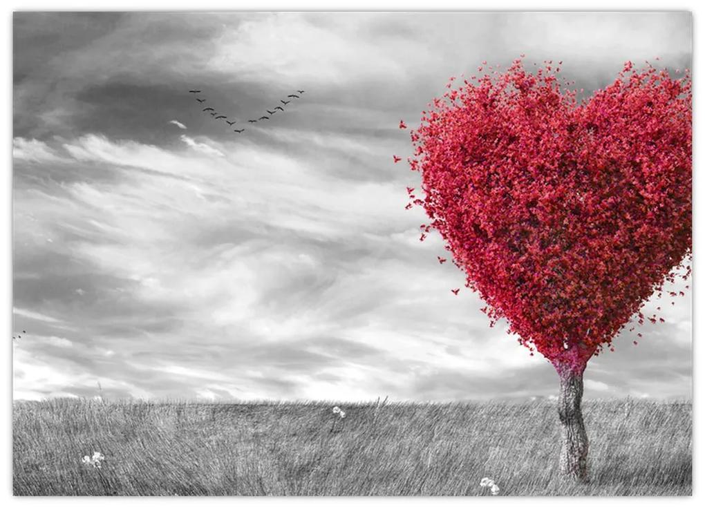 Skleněný obraz - Srdce korunou stromu (70x50 cm)