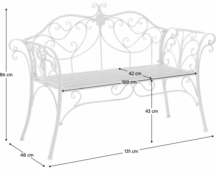Kondela Zahradní lavička, bílá, ETELIA NEW
