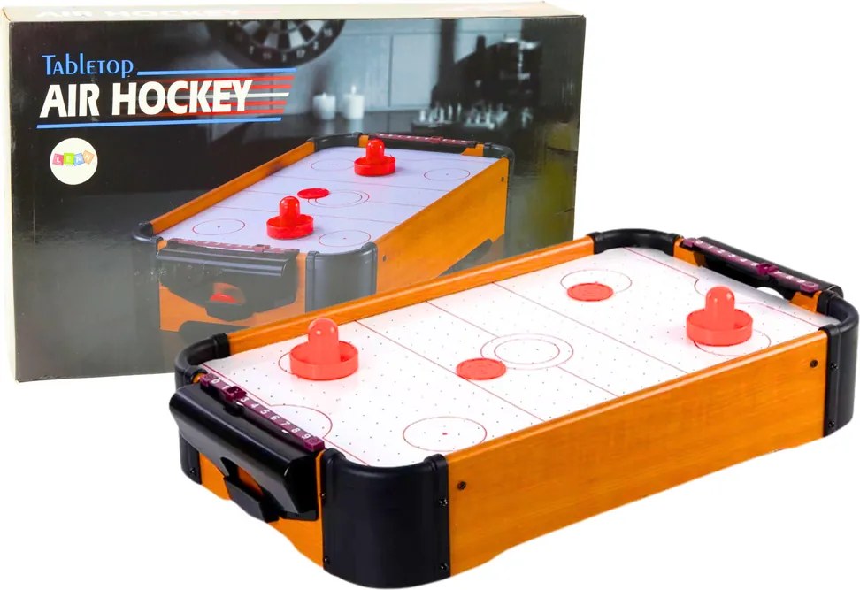 LEAN Toys Velký dřevěný stolní hokejový stůl se světlem a zvukem