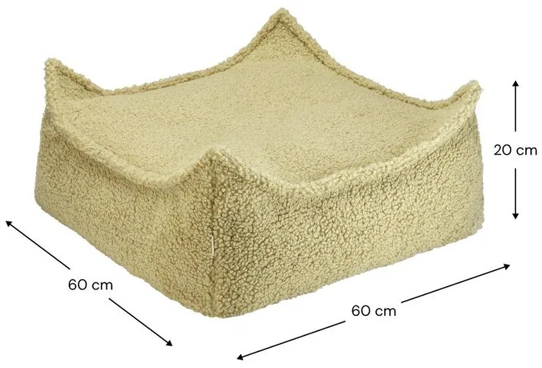 Zelený dětský sedací vak z textilie bouclé Square – Wigiwama