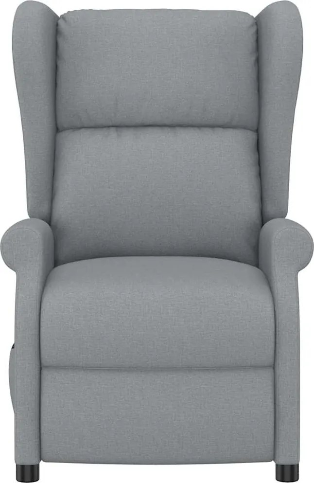 Elektrické polohovací křeslo ušák světle šedé textil 3098319