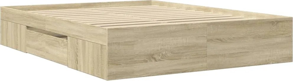 Rám postele bez matrace dub sonoma 160x200 cm kompozitní dřevo 3295459