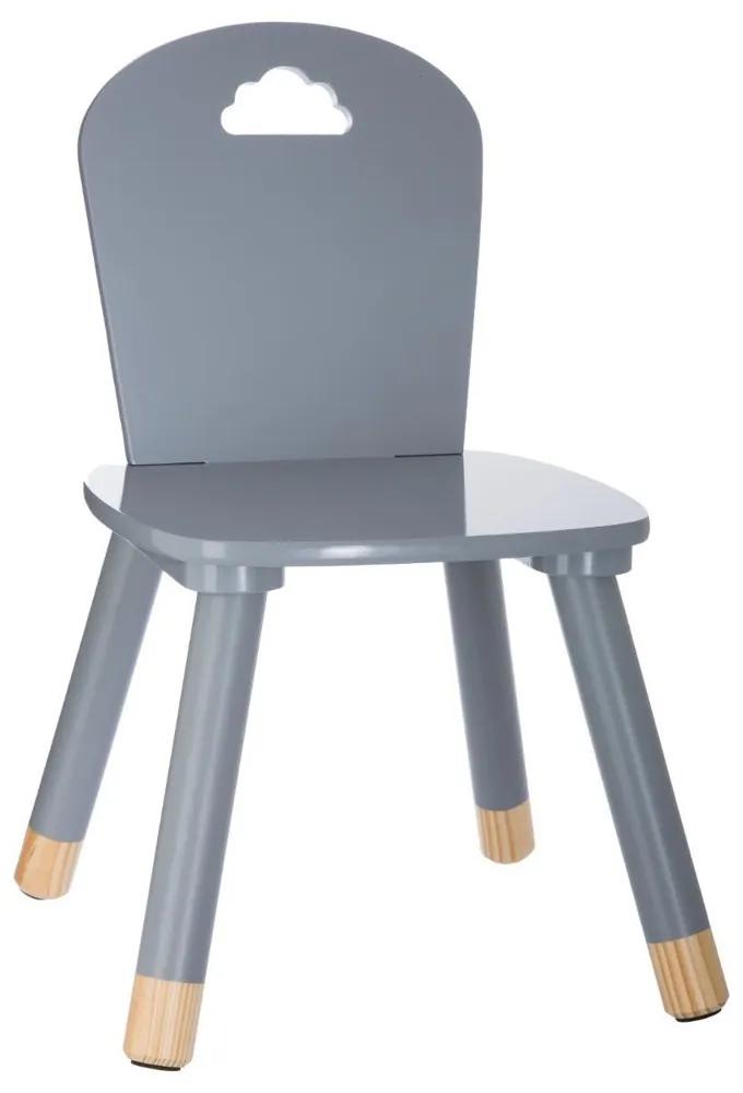 Dětská židle, šedá židle, taburet, šedá stolička,sedadlo, pouf, šedá barva, 50 x 28 x 28 cm (3560238909126)