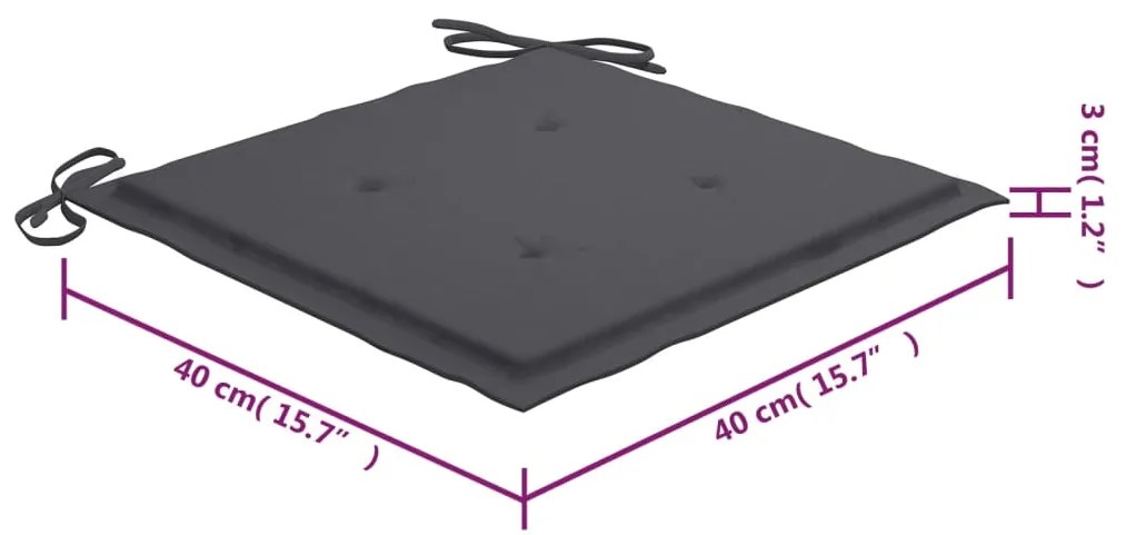 vidaXL Marketos Zahradní židle s antracitovými poduškami 4 ks masivní teak