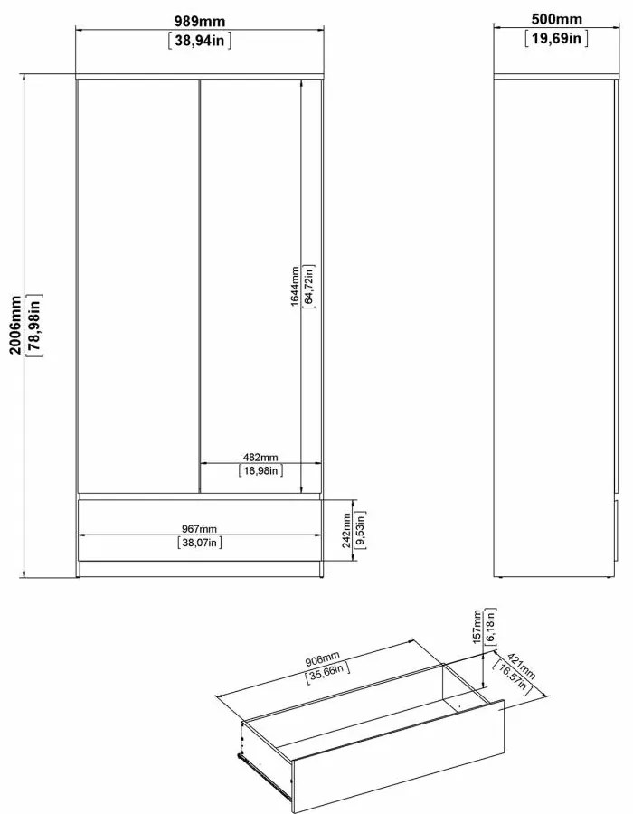 Tvilum Skříň Simplicity 287 bílý lesk