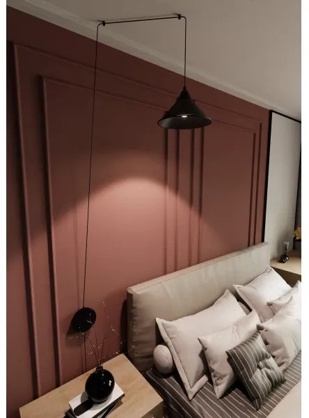 Lustr na lanku ABRAMO 1xE27/15W/230V černá