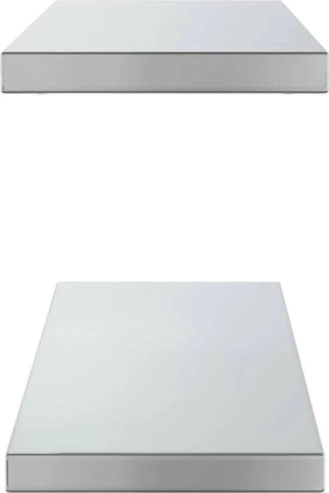 Nástěnné police 2 ks 75 x 23,5 cm stříbrné nerezová ocel 30283