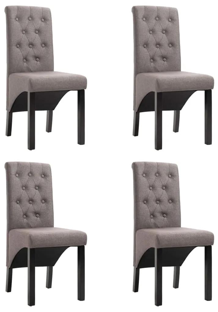 276981 vidaXL Jídelní židle 4 ks taupe textil