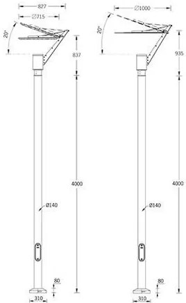 LGM SY-21093-W40-01 Venkovní sloupové svítidlo SYNDY LARGE 4m 39W 4000K 2787lm IP65 černá RAL9011 - LIGMAN