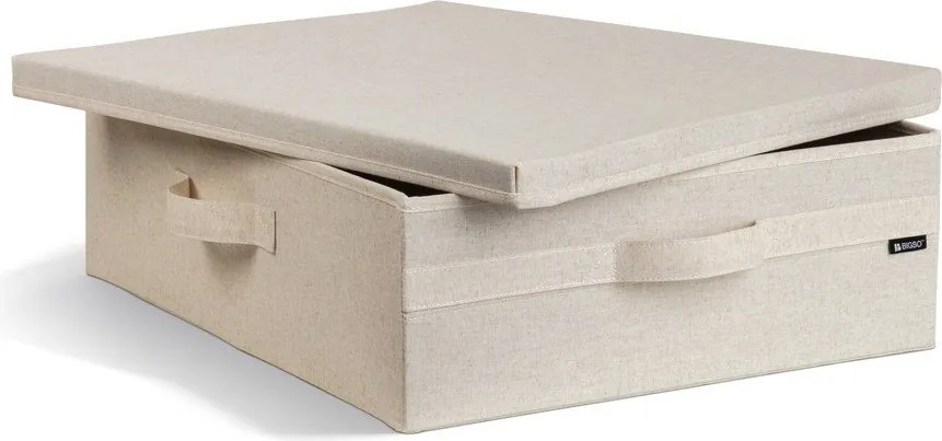 Béžový látkový úložný box s víkem 46x56x16 cm Soft Storage Low – Bigso