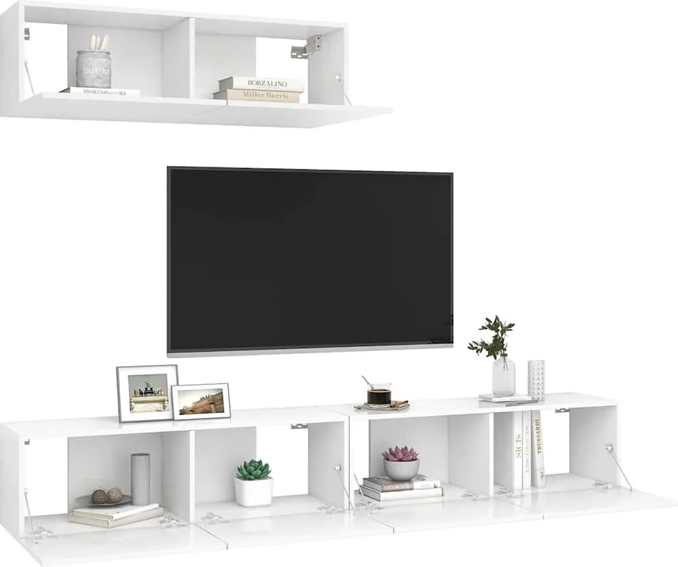 TV skříňky 3 ks bílé kompozitní dřevo 3078703