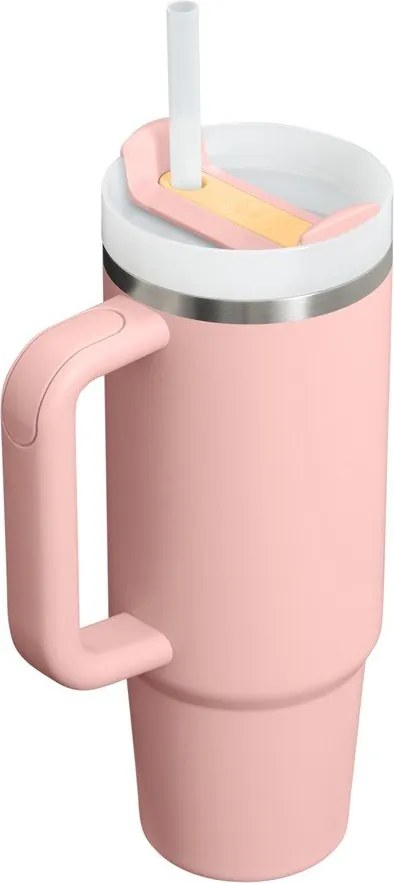 Broskvová termoska s brčkem z nerezové oceli 890 ml Quencher H2.O FlowState™ Tumbler Peach Rose – Stanley