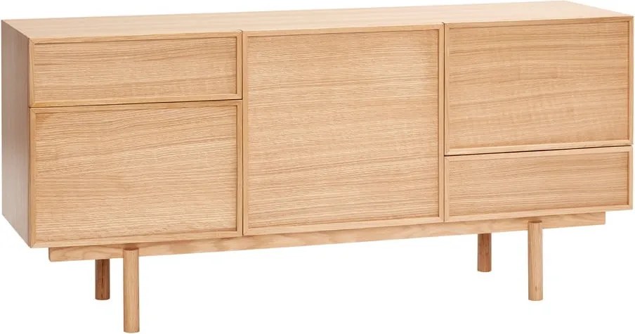 Nízká komoda v dekoru dubu v přírodní barvě 140x65 cm Cube – Hübsch
