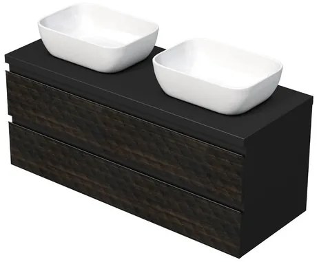 Koupelnová skříňka s krycí deskou SAT Cube Way 120x47,5x46 cm hnědá mat CUBE3D461202ZHKD